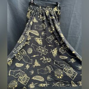 Pinup Couture | Skirts | Pinup Couture Laura Byrnes Good Fortune Black Swing Skirt Hands Tarot ...